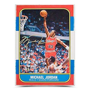 michael jordan autographed original fleer rookie card art - upper deck - basketball autographed cards