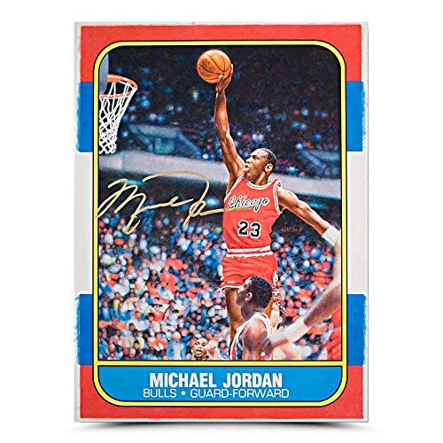 Michael Jordan Autographed Original Fleer Rookie Card Art - Upper Deck - Basketball Autographed Cards