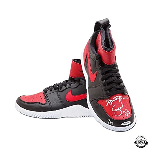 Michael Jordan & Serena Williams Autographed & Inscribed Red & Black Nike Court Flare Air Jordan1 Shoes - Upper Deck - Tennis Autographed Miscellaneous Items