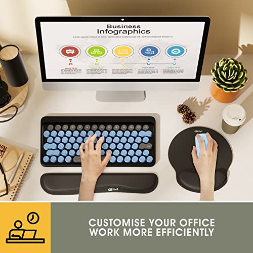 Ergonomic Keyboard Wrist Rest and Mouse Pad with Wrist Support, GIM Memory Foam Mouse Cushion Anti-Slip Computer Wrist Rest Pad for Comfortable Typing Wrist Pain Relief (Keyboard Wrist Rest)