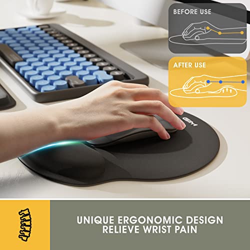 Ergonomic Keyboard Wrist Rest and Mouse Pad with Wrist Support, GIM Memory Foam Mouse Cushion Anti-Slip Computer Wrist Rest Pad for Comfortable Typing Wrist Pain Relief (Keyboard Wrist Rest)