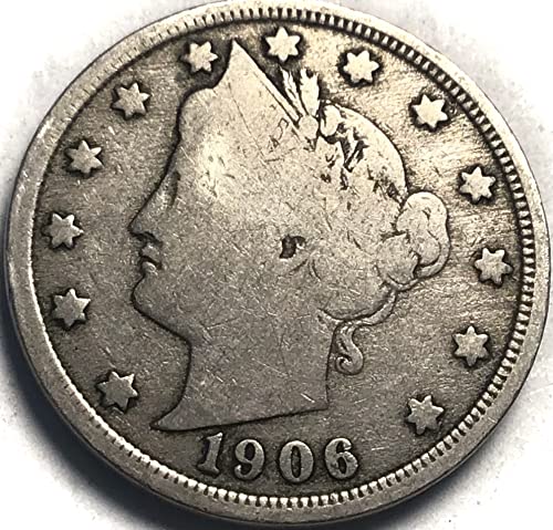 1906 P Liberty Head V 5 Cents Nickel Seller Very Good