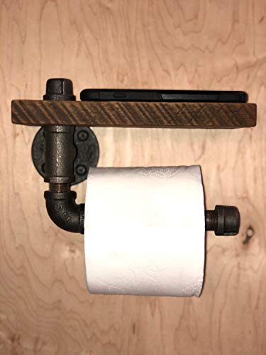 Rustic Toilet Paper Holder with shelf