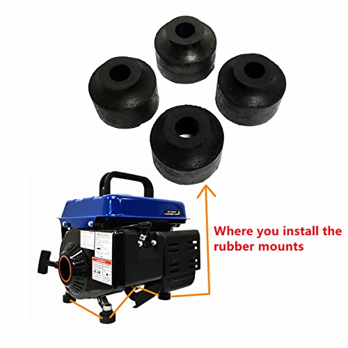 4PCS Rubber Mounts For Harbor Freight Storm Cat 60338 69381 900 Watts & Tail Gator 63CC 900W 63025 63024 & ET650 ET950 & Coleman Powermate CM04101 Gas Engine Generator