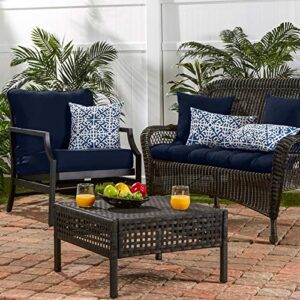 Greendale Home Fashions 2-Piece Outdoor Deep Seat Cushion Set, Midnight