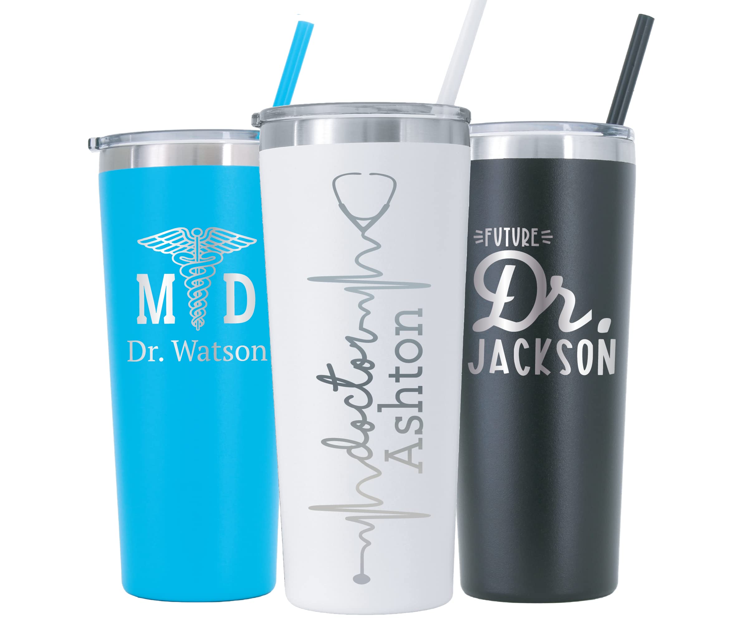 Personalized Doctor Laser Engraved 22 oz Tumbler with Straw, Future Doctor, Doctor MD, Doctor Gift for Men