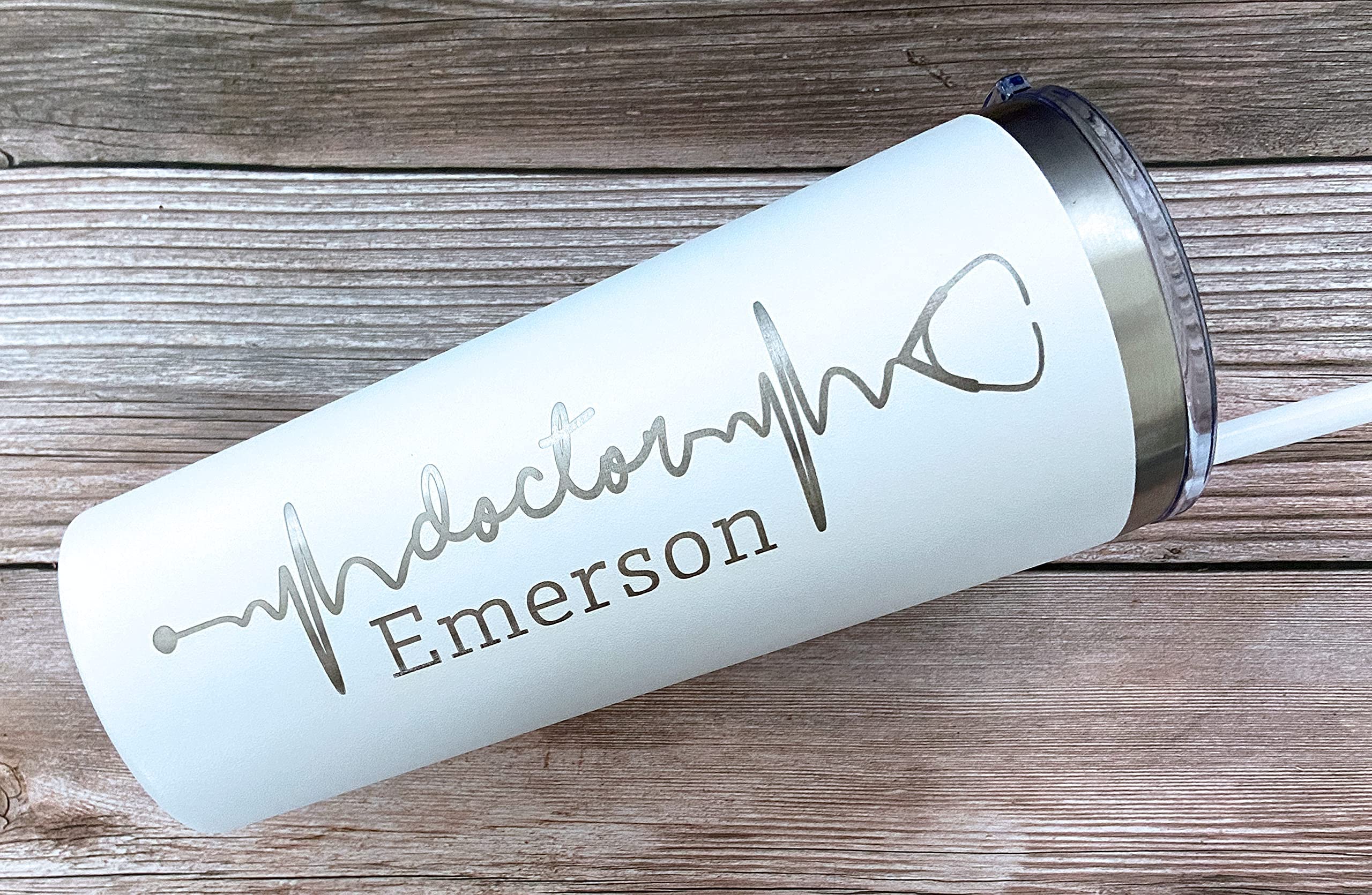 Personalized Doctor Laser Engraved 22 oz Tumbler with Straw, Future Doctor, Doctor MD, Doctor Gift for Men