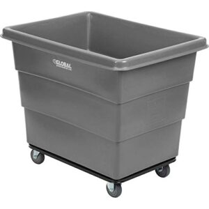 global industrial 12 bushel plastic bulk box truck, steel chassis base, gray, 38-2/5"l x 28-9/10"w x 33" h