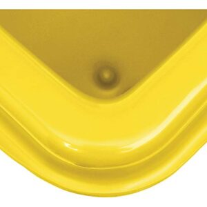 Global Industrial 8 Bushel Plastic Bulk Box Truck, Steel Chassis Base, Yellow, 33-3/10"L x 24-3/5"W x 27-2/5"H