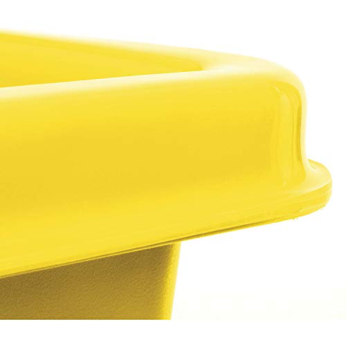 Global Industrial 8 Bushel Plastic Bulk Box Truck, Steel Chassis Base, Yellow, 33-3/10"L x 24-3/5"W x 27-2/5"H