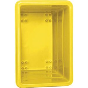 Global Industrial 8 Bushel Plastic Bulk Box Truck, Steel Chassis Base, Yellow, 33-3/10"L x 24-3/5"W x 27-2/5"H