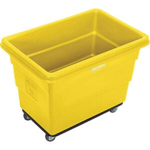 Global Industrial 8 Bushel Plastic Bulk Box Truck, Steel Chassis Base, Yellow, 33-3/10"L x 24-3/5"W x 27-2/5"H