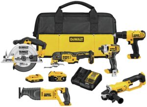 dewalt 20v max power tool combo kit, 6-tool cordless power tool set with battery and charger (dck661d1m1)