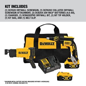 DEWALT Screw Gun Kit with Collated Drywall Attachment (DCF620CM2)