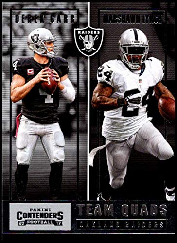 2017 Panini Contenders Team Quads Football #7 Amari Cooper/Derek Carr/Khalil Mack/Marshawn Lynch Oakland Raiders Official NFL Trading Card From Panini America