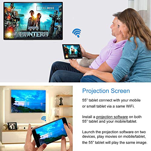 Wisepoch 55 inch Android Touch Screen All-in-one PC with 1920x1080 HDMI WiFi Bluetooth LAN for Learning Working Gaming Advertising