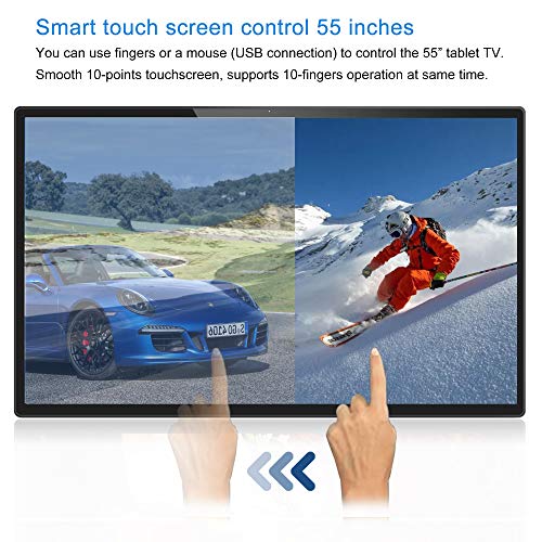 Wisepoch 55 inch Android Touch Screen All-in-one PC with 1920x1080 HDMI WiFi Bluetooth LAN for Learning Working Gaming Advertising