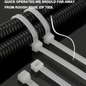 HS Plastic Zip Wire Ties Black Nylon Cable Zip Ties for Fencing Travel Outdoor Purpose, Cable Ties 14 Inch 50 LBS UV Resistant 500 Pieces