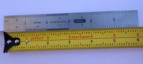 Decimal Inch Tape Measure, 25 Foot, Black Marks Even hundredths of an inch, Black Numbers for Tenths of an inch and inches, red for feet and inches, Magnetic Three Rivet Hook, Tape Lock, Belt Clip.