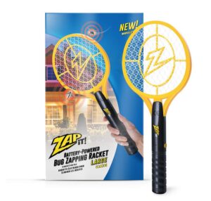 zap it! bug zapper battery powered (2xaa included) bug zapper racket, 3,500 volt