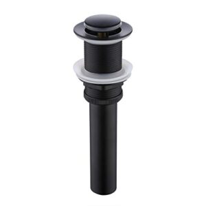 kes bathroom sink drain without overflow pop up drain assembly vessel sink stopper matt black, s2007d-bk