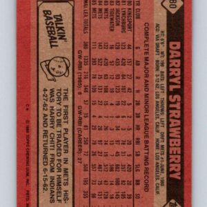 1986 Topps #80 Darryl Strawberry NM-MT New York Mets Baseball