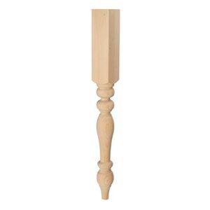 carolina leg co. slim chunky pine island table legs - solid wood - country style - dimensions: 3.5" x 34.5"