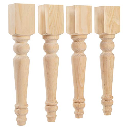 CAROLINA LEG CO. Knotty Pine Chunky Cottage Bench Legs - Replacement Coffee Table Legs - Set of 4 - Dimensions: 2.75" x 16"