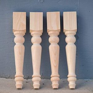 CAROLINA LEG CO. Knotty Pine Chunky Cottage Bench Legs - Replacement Coffee Table Legs - Set of 4 - Dimensions: 2.75" x 16"