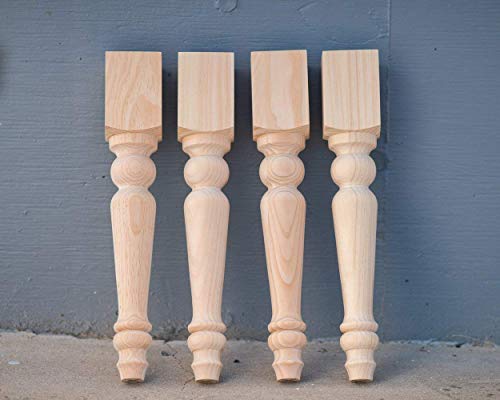 CAROLINA LEG CO. Knotty Pine Chunky Cottage Bench Legs - Replacement Coffee Table Legs - Set of 4 - Dimensions: 2.75" x 16"