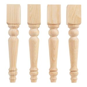 CAROLINA LEG CO. Knotty Pine Chunky Cottage Bench Legs - Replacement Coffee Table Legs - Set of 4 - Dimensions: 2.75" x 16"