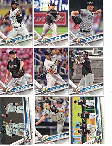 Miami Marlins/Complete 2020 Topps Marlins Baseball Team Set! (20 Cards Series 1 and 2) PLUS 2019, 2018 and 2017 Topps Marlins Team Sets Series 1&2!