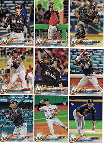 Miami Marlins/Complete 2020 Topps Marlins Baseball Team Set! (20 Cards Series 1 and 2) PLUS 2019, 2018 and 2017 Topps Marlins Team Sets Series 1&2!