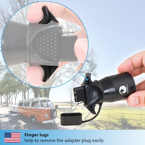 valonic Trailer Plug Adapter - with dust Cover - 7 Way Blade to 4 Way Flat - Trailer Connector for Trailer Light - 7 pin to 4 pin - Female