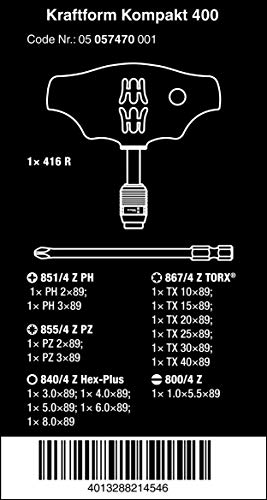 Wera - 5057470001 Kraft Form Kompakt 400, 17 Pieces