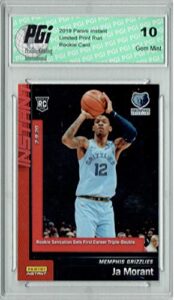 @ ja morant 2019 panini instant #86 1st triple duble 365 made rookie card pgi 10 - basketball slabbed rookie cards