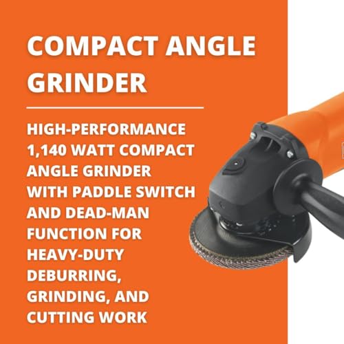 Fein Compact Angle Grinder with 5/8-11" Mounting Thread and 4-1/2" Grinding Wheel - 650 W Output, 2,700-10,500 RPM - CG 10-115 PDEV/72225960120