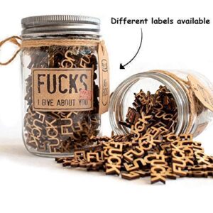 Jar of Fucks (12oz) Gift Jar for Valentine's Day, Birthdays, Anniversaries"Fucks to Give"