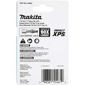 Makita E-00963 Impact XPS™ T10 Torx 2" Power Bit, 5/pk