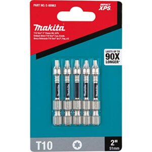 Makita E-00963 Impact XPS™ T10 Torx 2" Power Bit, 5/pk