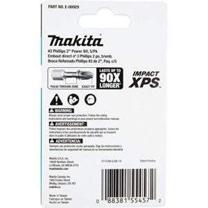 Makita E-00929 Impact XPS™ #3 Phillips 2" Power Bit, 5/pk