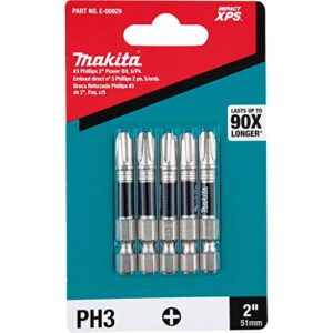 Makita E-00929 Impact XPS™ #3 Phillips 2" Power Bit, 5/pk