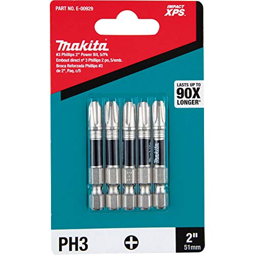 Makita E-00929 Impact XPS™ #3 Phillips 2" Power Bit, 5/pk