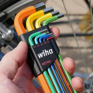 Wiha 9 Piece Ball End Color Coded Hex L-Key Set - Metric