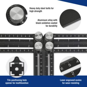 WORKPRO 10" and 6-Sided Angle Measuring Tool Combo Kit, Plastic Shape Contour Gauge Duplicator, Aluminum Alloy Multi Angle Measuring Ruler