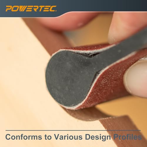 POWERTEC 71441 Flexible Contour Sanding Grips Set w/ 3 Flexible Foam Pads and 6 Profile Grips for Sanding Convex and Concave Profiles