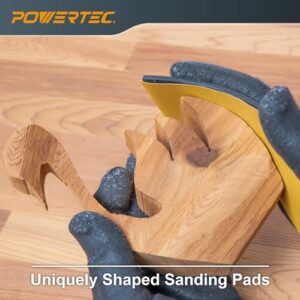 POWERTEC 71441 Flexible Contour Sanding Grips Set w/ 3 Flexible Foam Pads and 6 Profile Grips for Sanding Convex and Concave Profiles