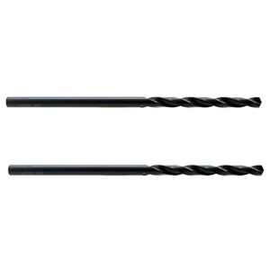 maxtool 3/16"x6" 2pcs identical aircraft extension drills hss m2 extra long deep twist drill bits straight shank fully ground black; acf02b06r12p2