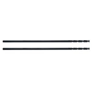 maxtool 9/32"x12" 2pcs identical aircraft extension drills hss m2 extra long deep twist drill bits straight shank fully ground black; acf02b12r18p2