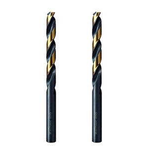 maxtool letter z 2pcs identical jobber length drills dia 0.413" hss m2 twist drill bits fully ground black-bronze straight shank drills; jbl02h10rzp2